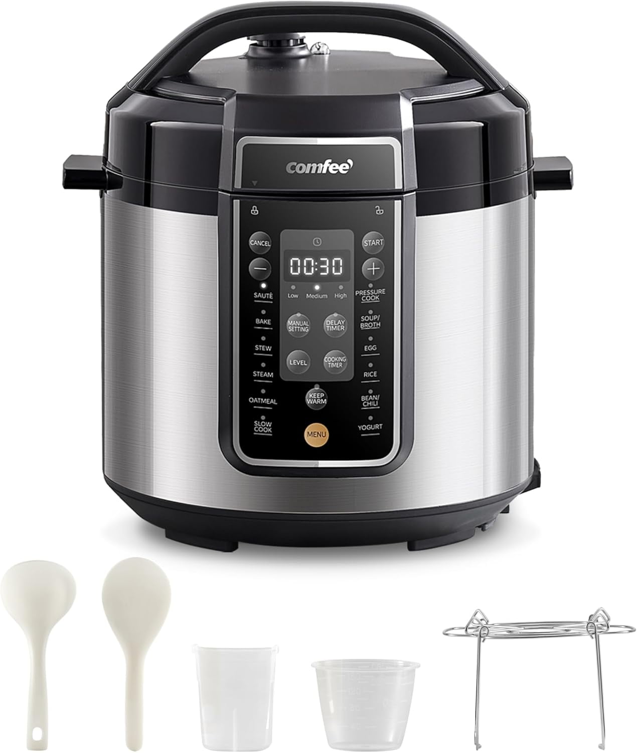 COMFEE’ Pressure Cooker 6 Quart with 13 Cooking Functions, Olla de ...