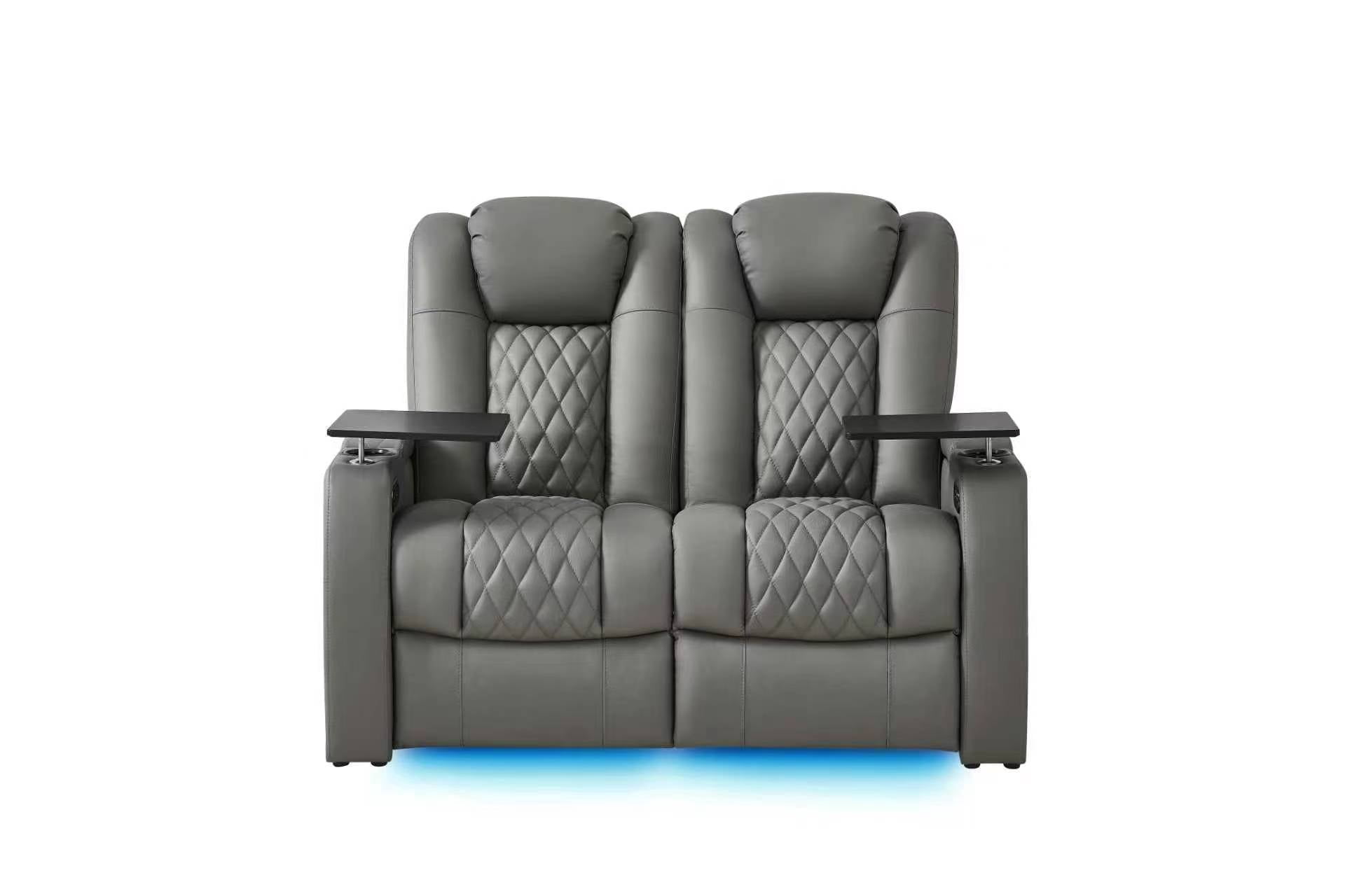 comfiroom Home Theater Seating Simple Style Top Grain Nappa Leather ...