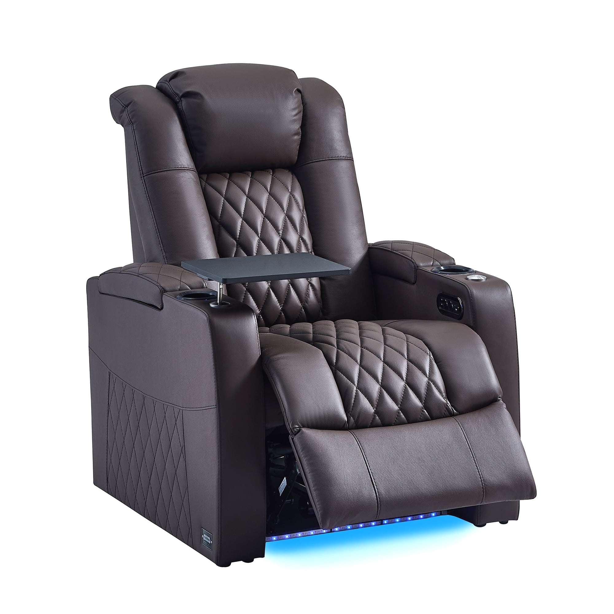 comfiroom Leather Home Theater Seating Classic Series Dual Power Movie ...