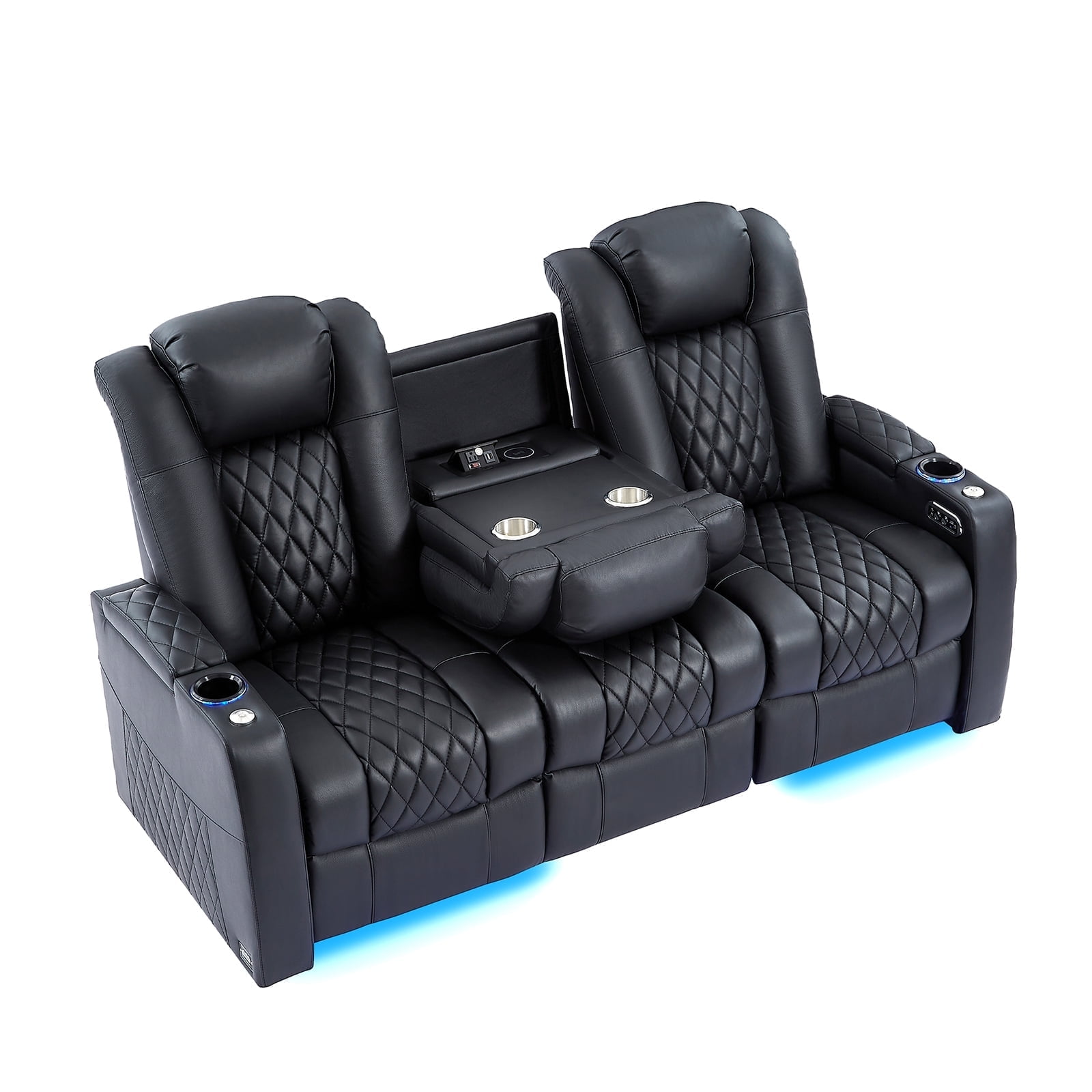 comfiroom Leather Home Theater Seating Seats Dual Power Movie Gaming ...