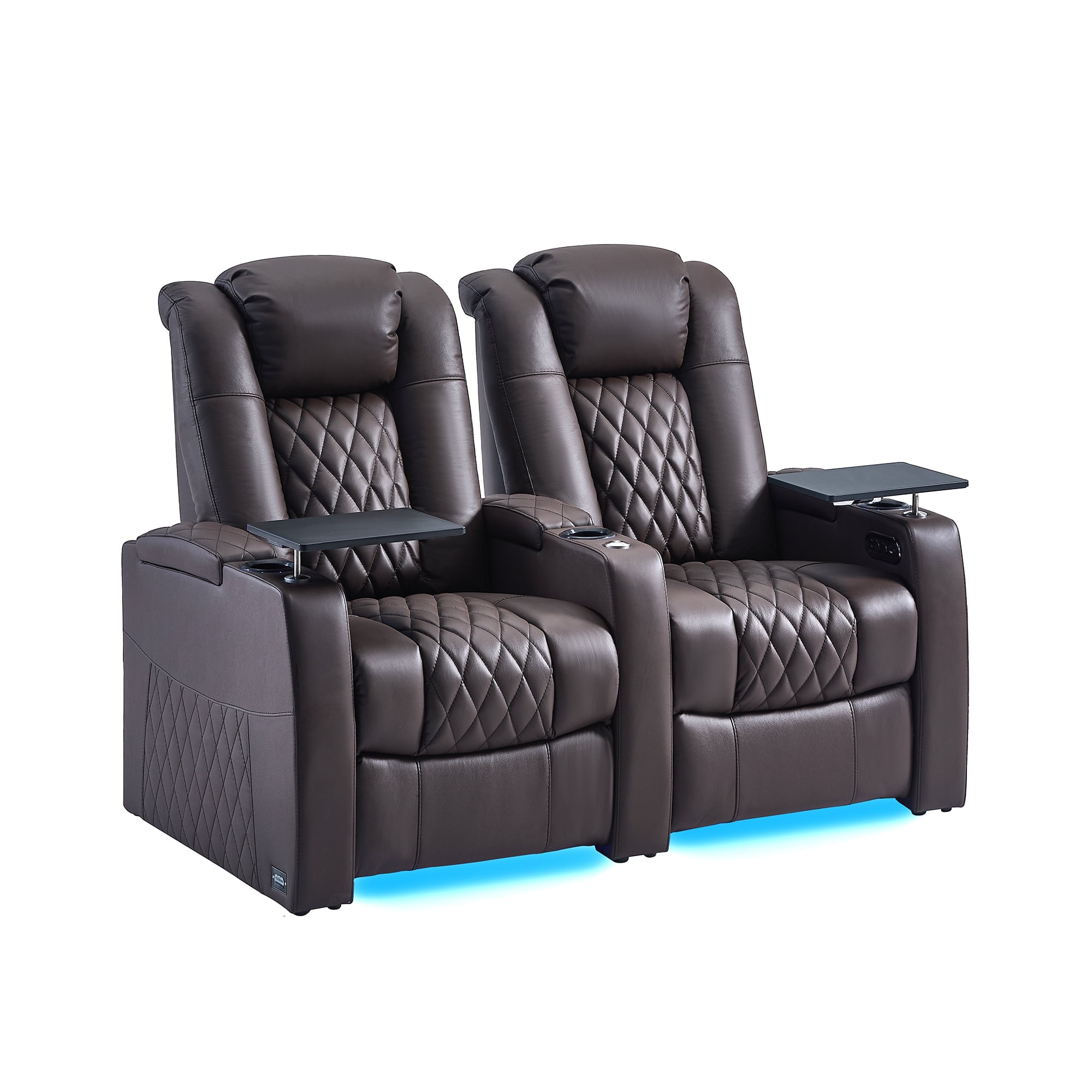 comfiroom Leather Home Theater Seating, Classic Series Dual Power ...