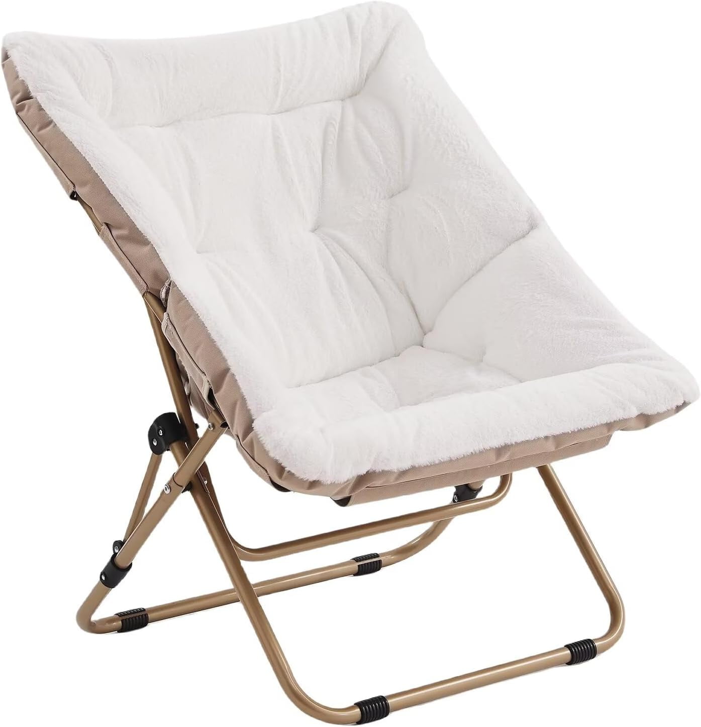 Comfy Folded Chair, Soft Faux Fur Oversized Folding Accent Chair ...