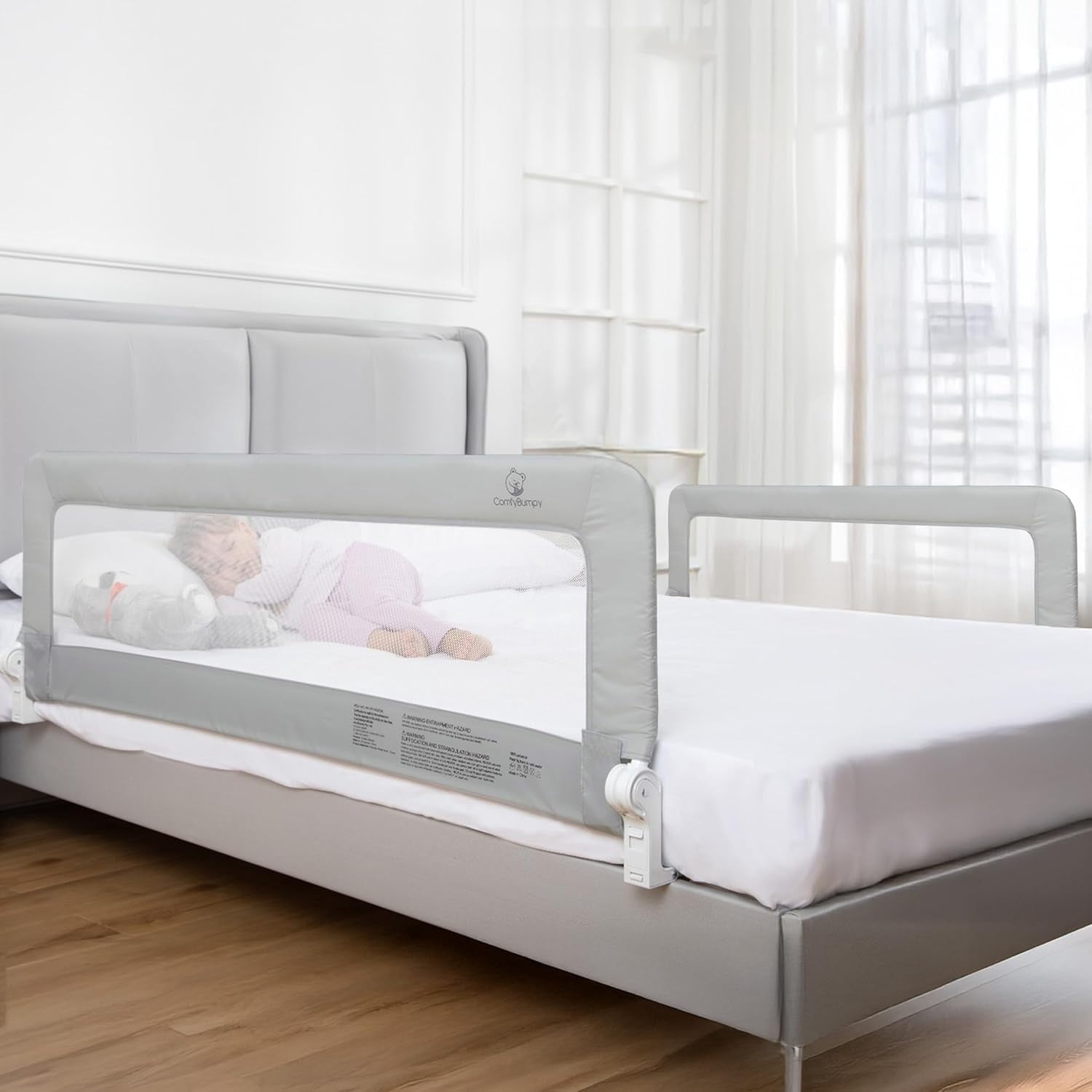 ComfyBumpy Toddler Bed Rail Guard, 35.5" x 19.5" Regular Swing Down ...