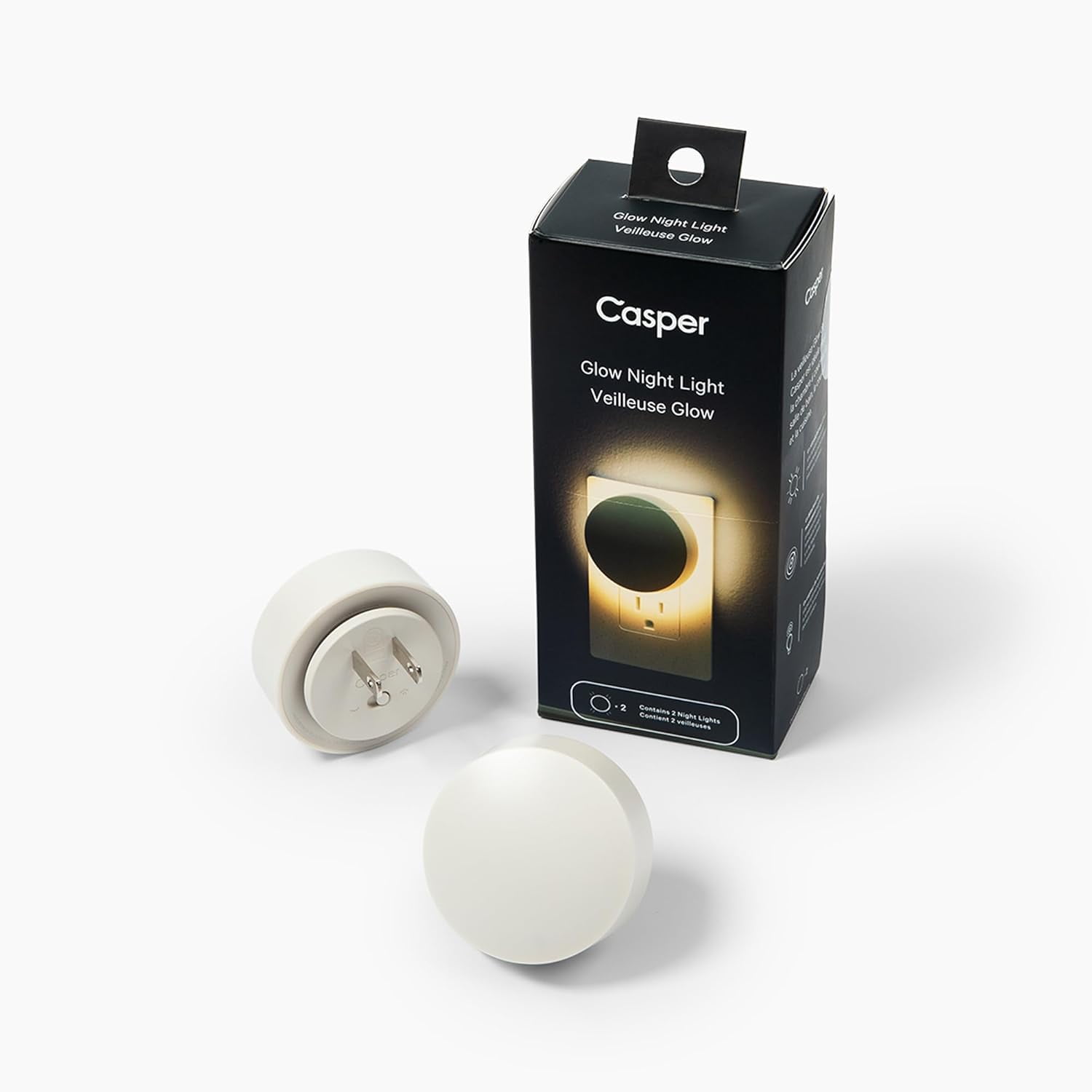 Casper Sleep Glow Night Light, White, Two Pack with Motion Sensor ...