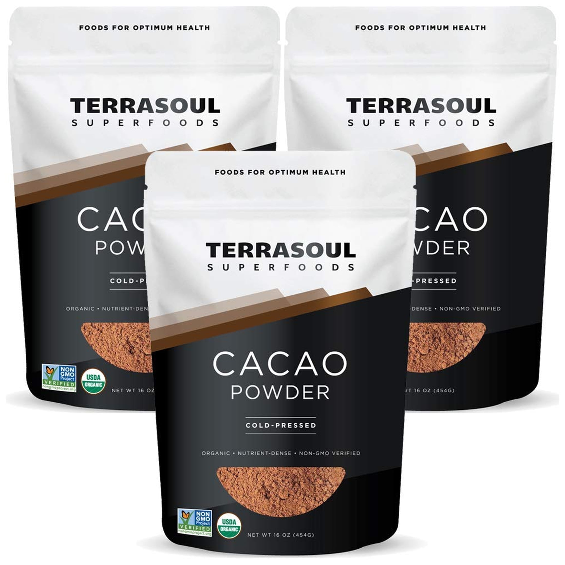 Terrasoul Superfoods Organic Cacao Powder, 3 Lbs (16 Oz 3-Pack) - Rich ...