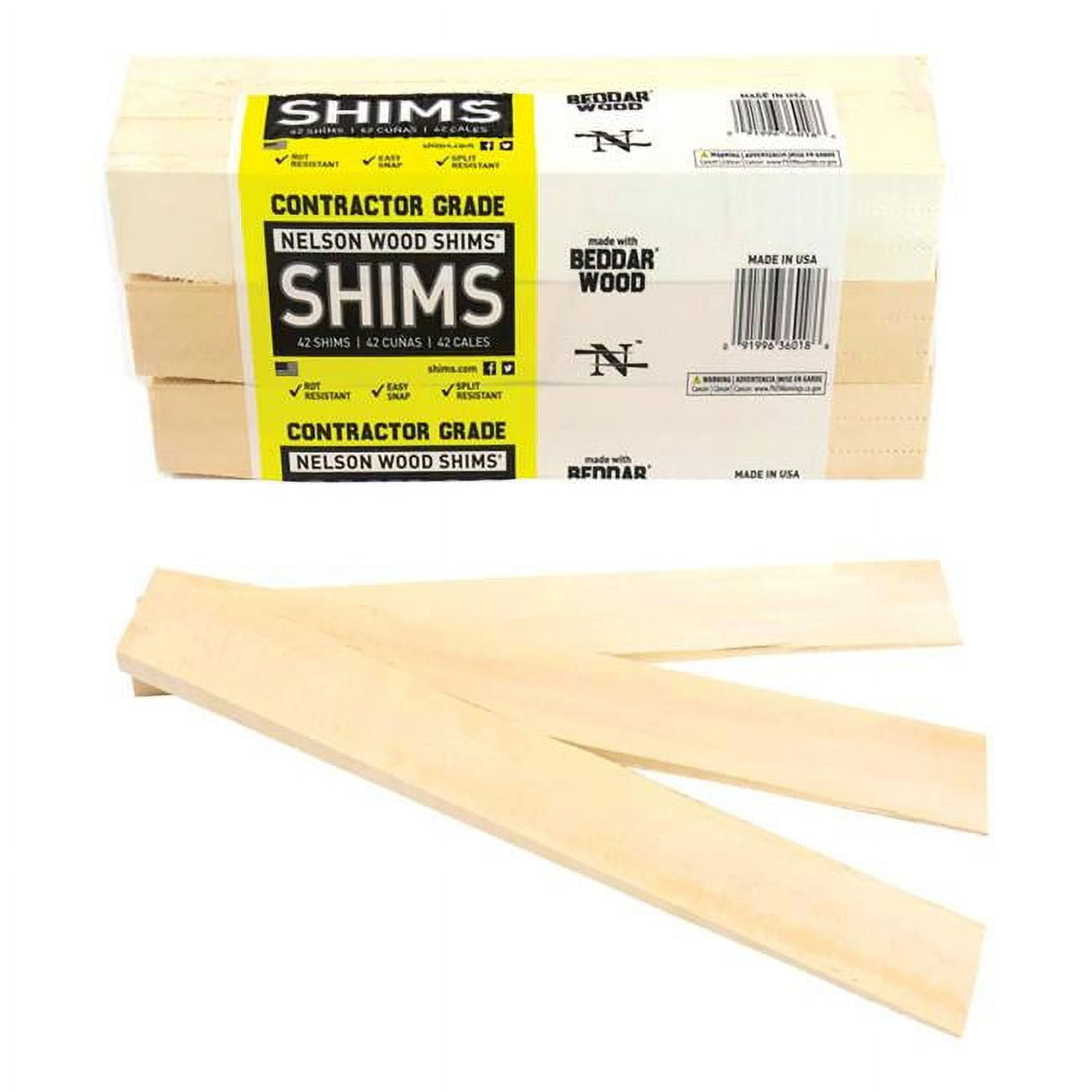 Nelson Wood Shims Contractor Shims 12 inch 42 Pack - Walmart.com