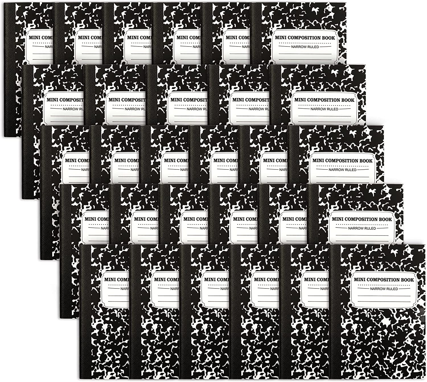 feela Mini Composition Notebook, Cute 30 Pack Black Narrow Ruled Mini ...
