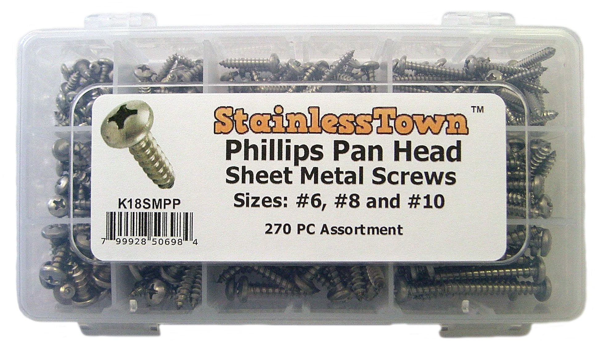 Stainless Steel Phillips Pan Sheet Metal Screw Assortment Kit by ...