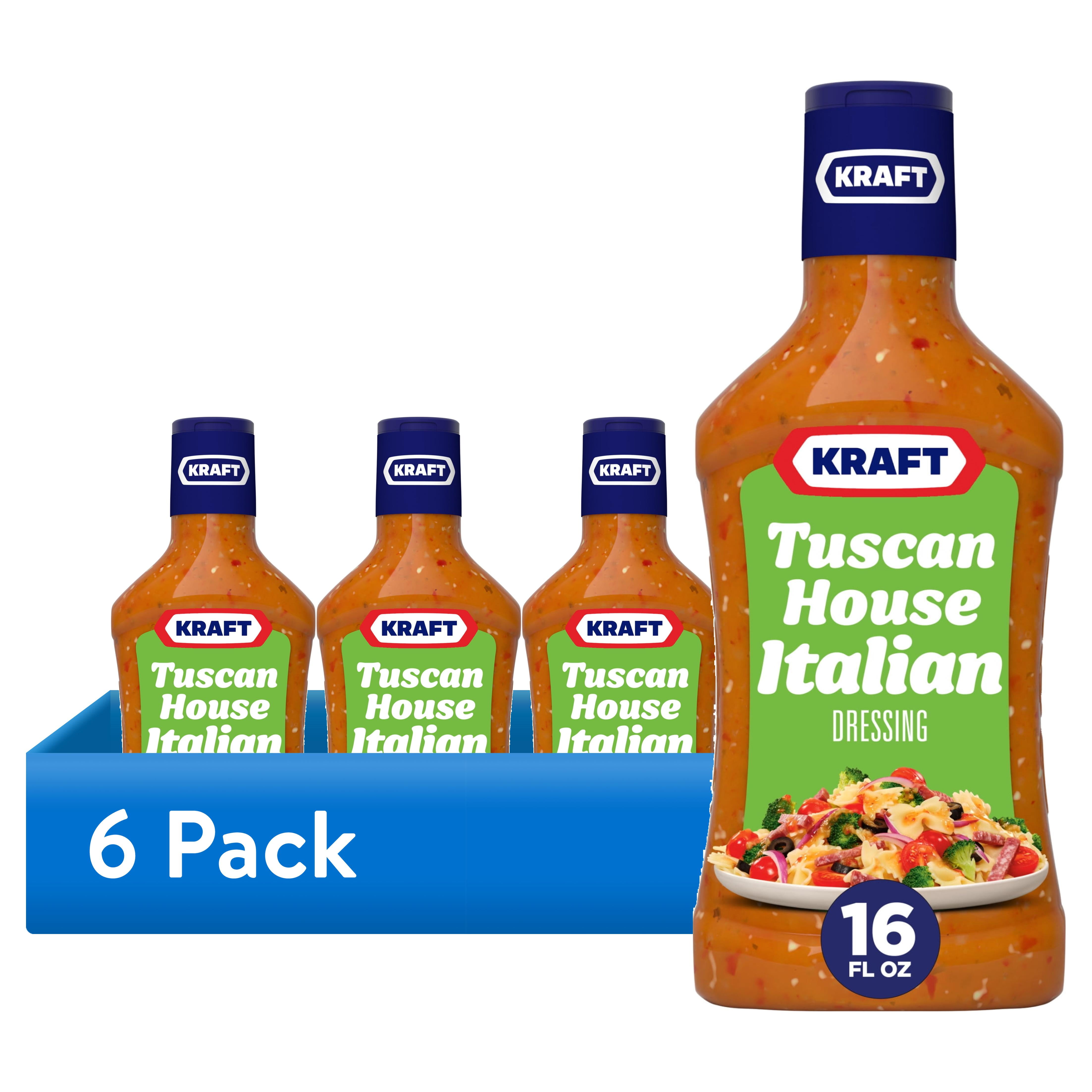 (6 pack) Kraft Tuscan House Italian Dressing, 16 fl oz Bottle - Walmart.com