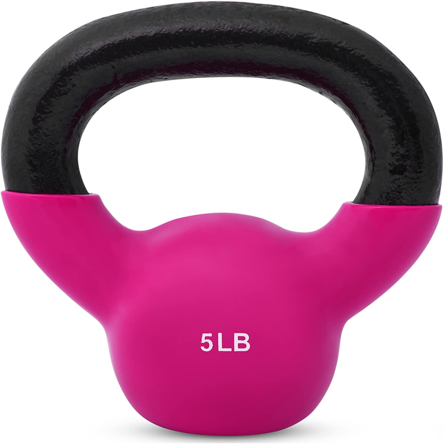 JFIT, Kettlebell Weights, 5 LB, Vinyl Coated Iron, Flat Bottom ...