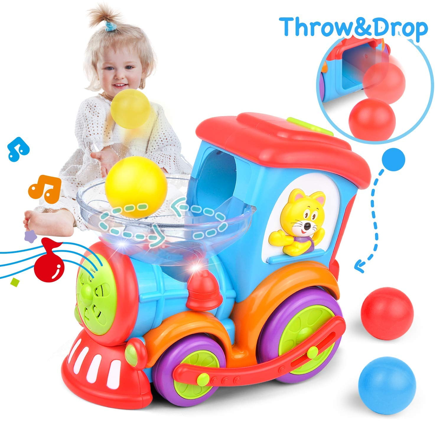 Kidpal Baby Toy, Ball Popping Educational Toddler Train Toys for 1 2 3 ...