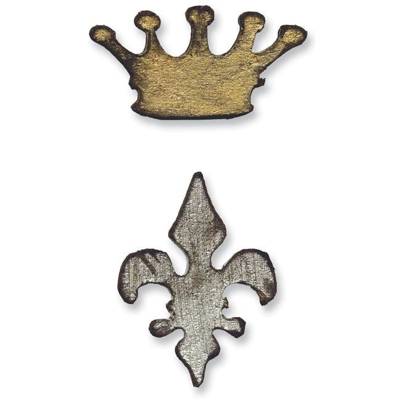 Sizzix Movers & Shapers Magnetic Dies By Tim Holtz 2/Pkg-Crown & Fleur ...