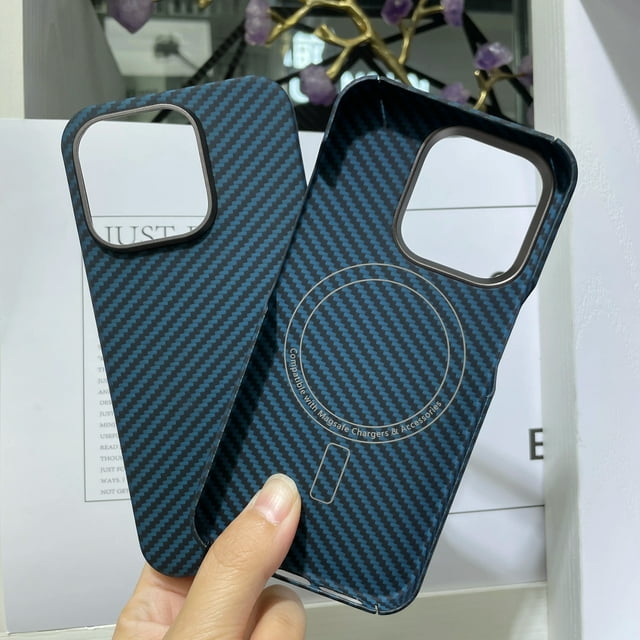 compatible Magsafe Magnetic for iphone 15 pro max carbon fiber case Ultra Thin aramid fiber ...