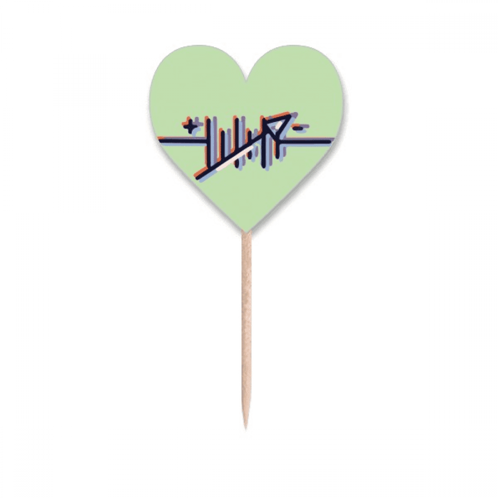 compnt course route sign Toothpick Flags Heart Lable Cupcake Picks ...