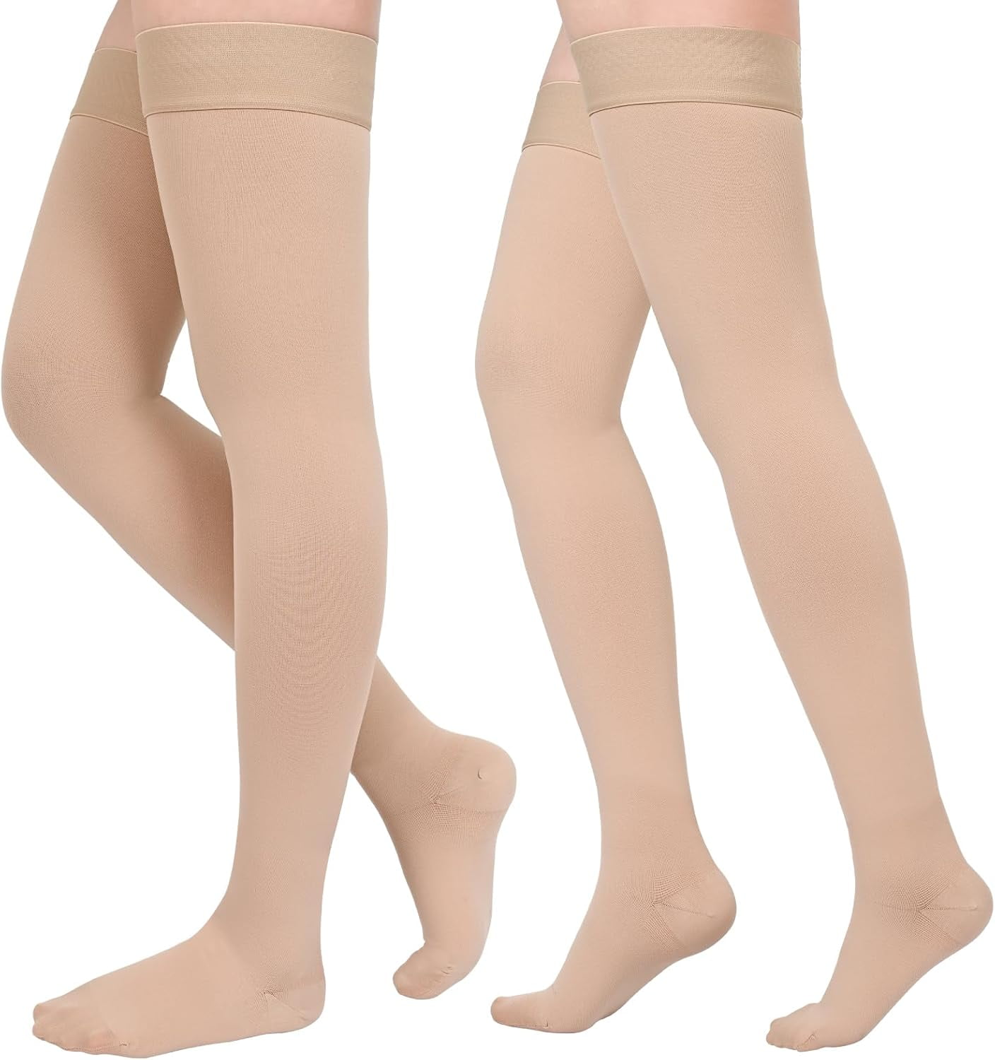 compression stockings for women & men, 2 pairs 15-20mmhg thigh high ...