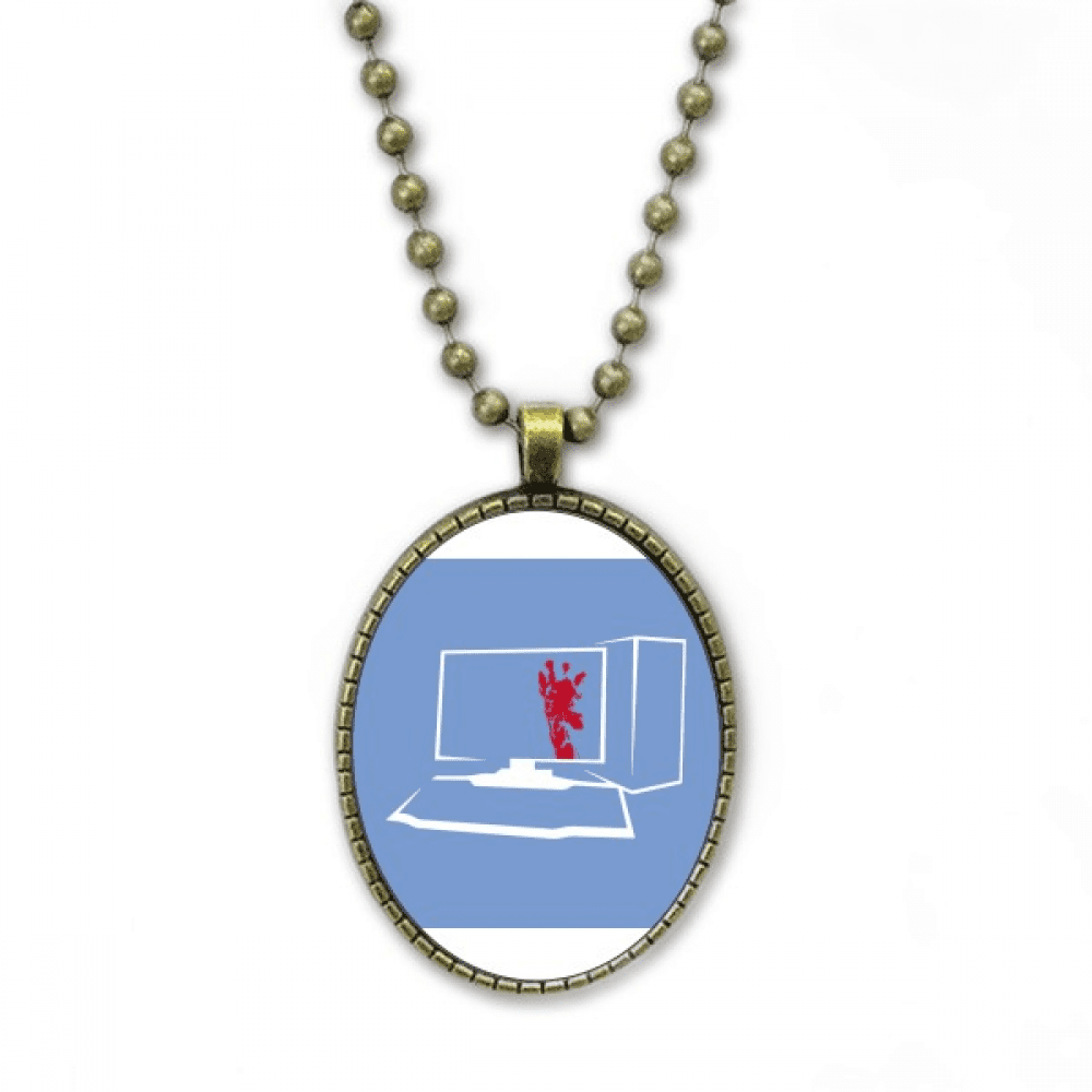 computer box giraffe keyboard necklace vintage chain bead pendant ...