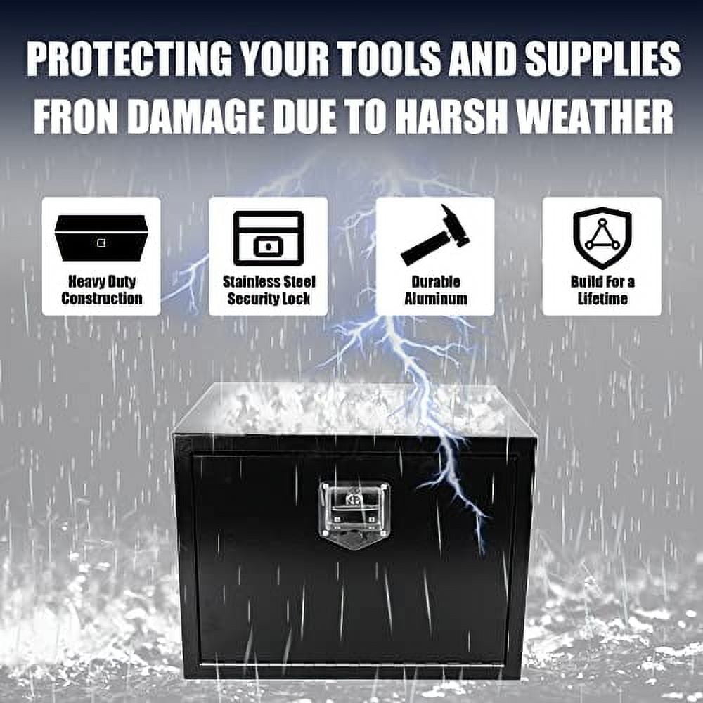 confote Black Steel Underbody Truck Tool Box with T-Handle Lock,Heavy ...