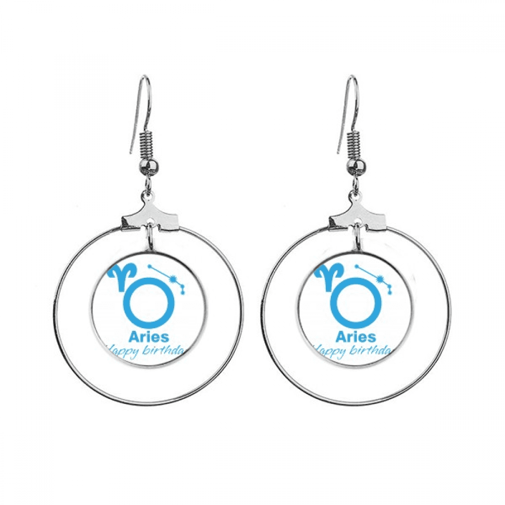 constellation fate birthday celebration aries earrings dangle hoop ...