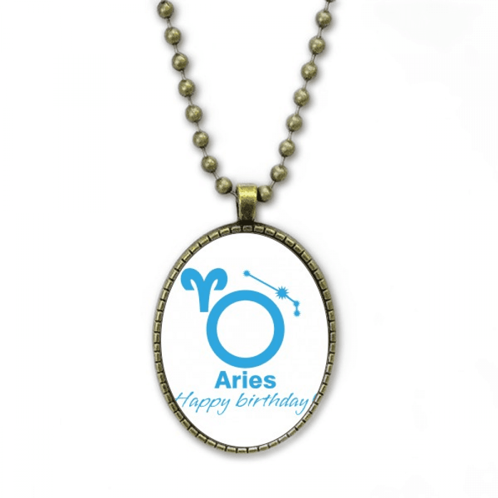 constellation fate birthday celebration aries necklace vintage chain ...