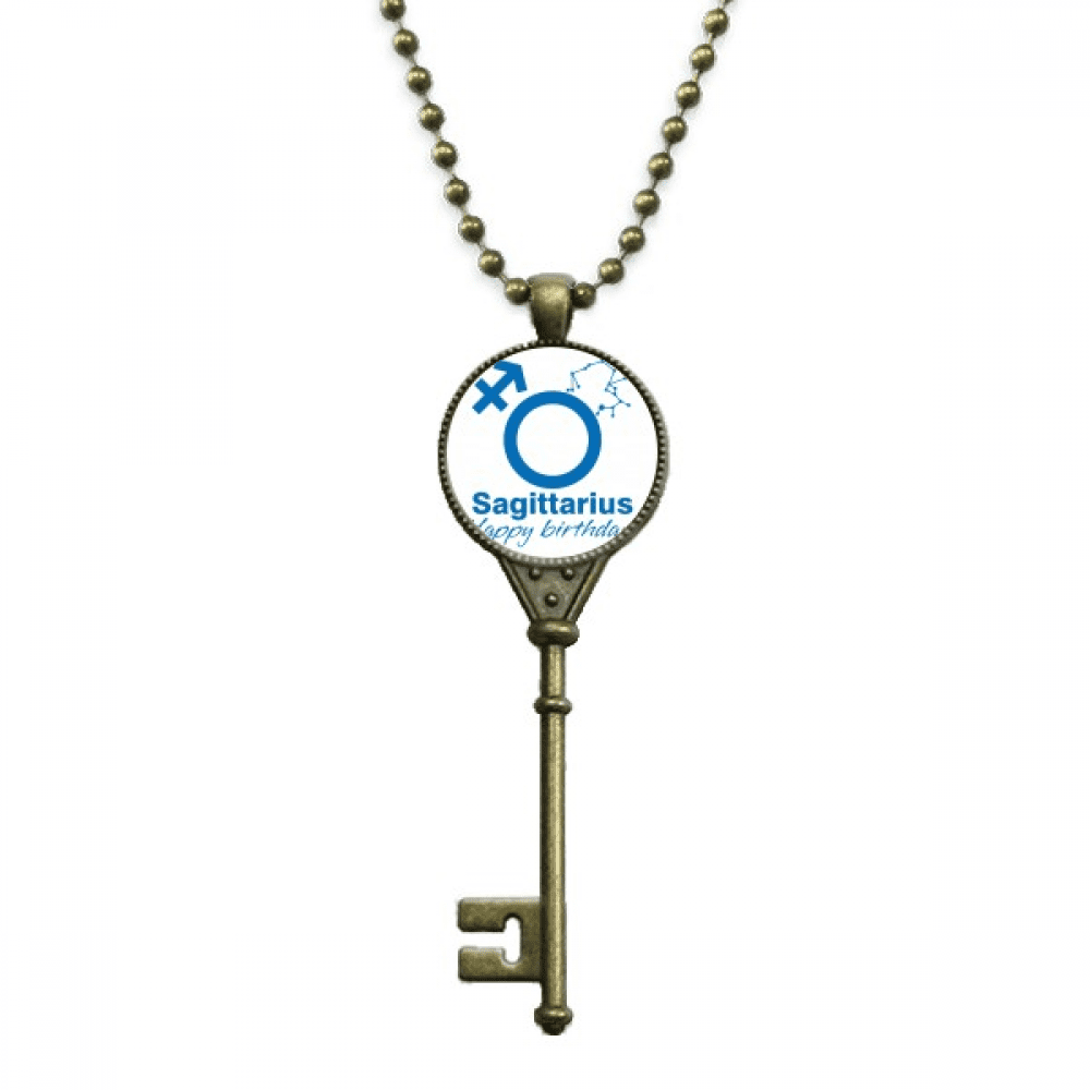constellation fate birthday celebration sagittarius key necklace ...