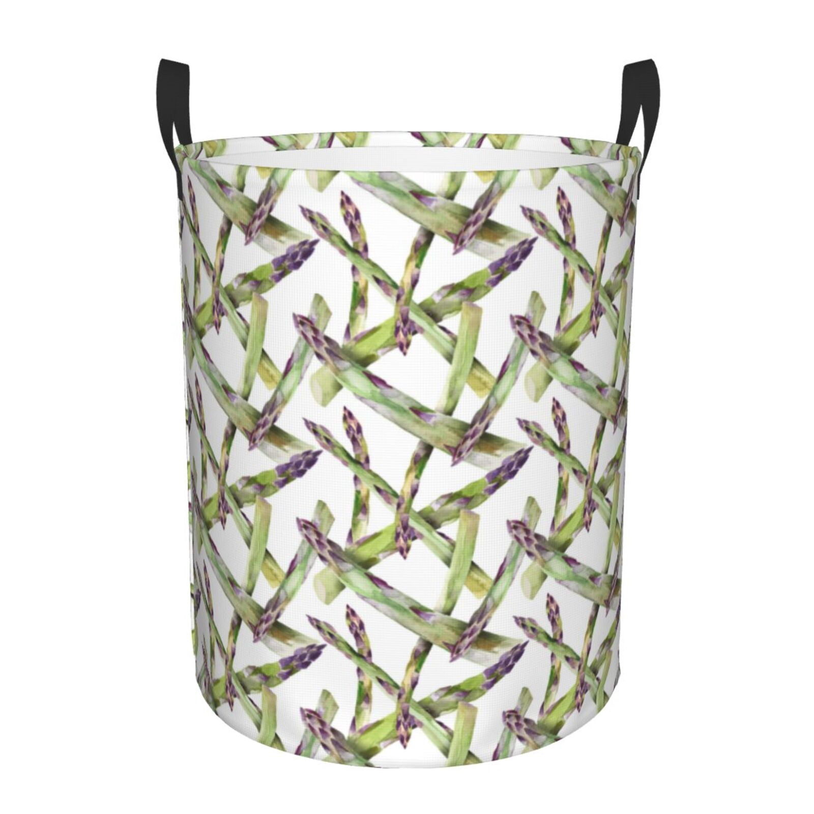 cool Asparagus Print Laundry Basket with Handles - Freestanding Laundry ...