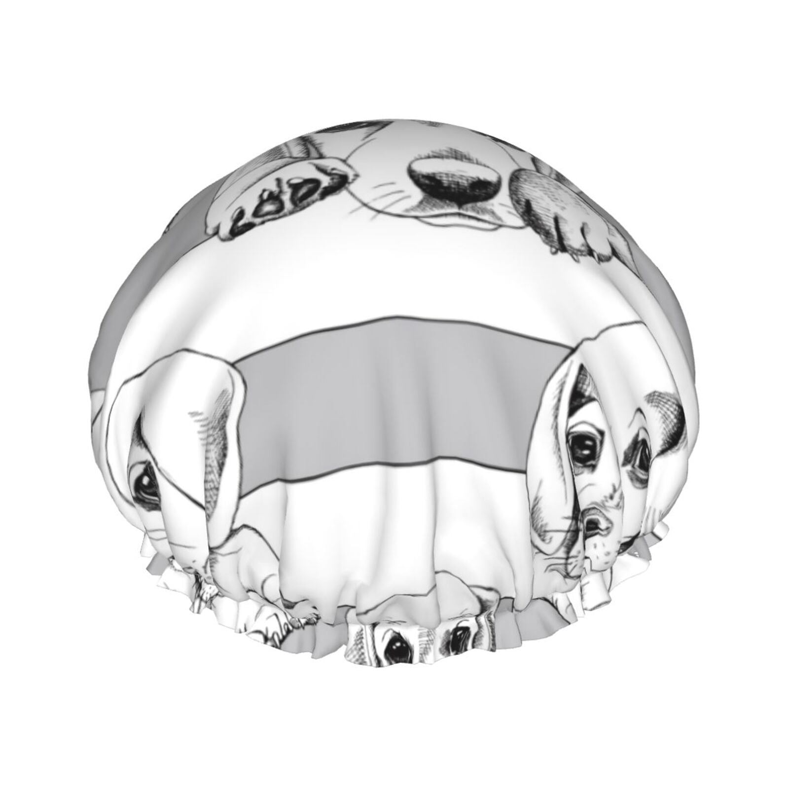 cool Beagle Dog Shower Cap, Reusable Bath Hair Hat for all Hair Lengths ...