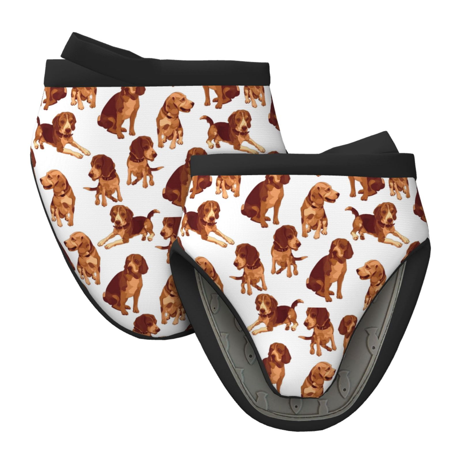 cool Beagle Dog puppy Oven Mitts Heat Resistant - Soft Lining Silicone ...