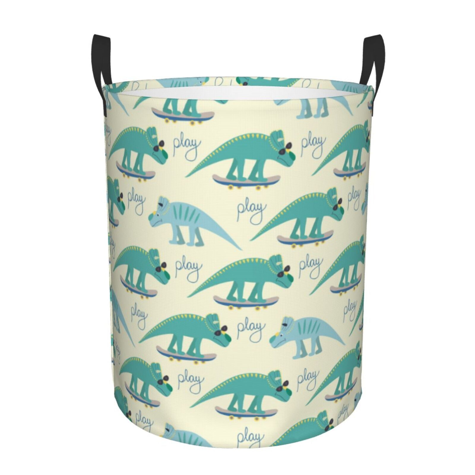 cool Dinosaur green Laundry Basket with Handles - Freestanding Laundry ...