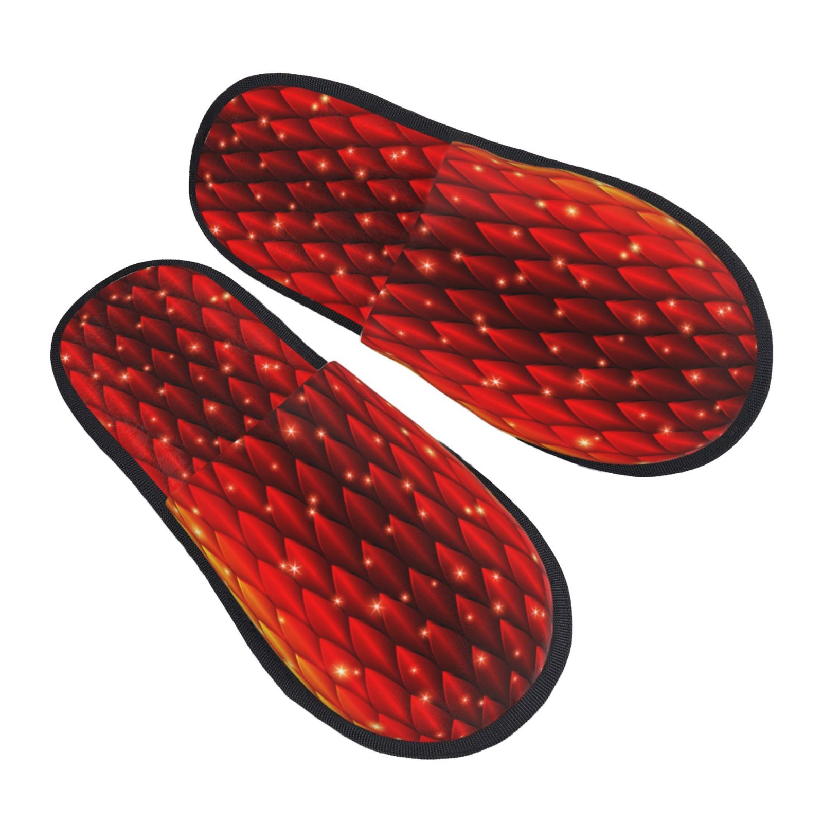 cool Red Dragon Skin scale House Slippers for Women Indoor, Fuzzy Warm ...