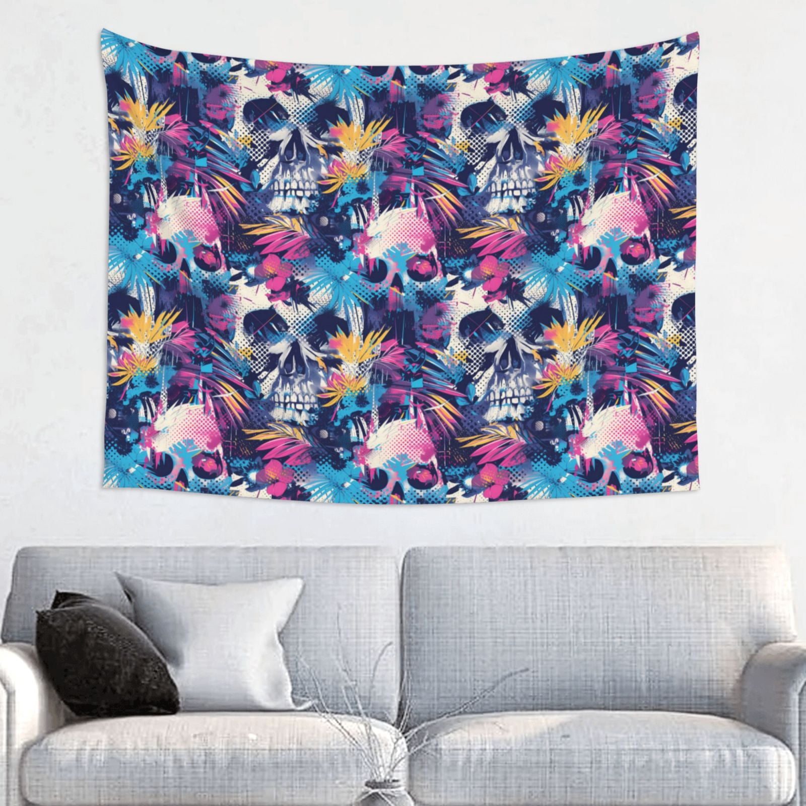 cool Skull colorful Wall Tapestry for Bedroom Aesthetic - Tapestry ...