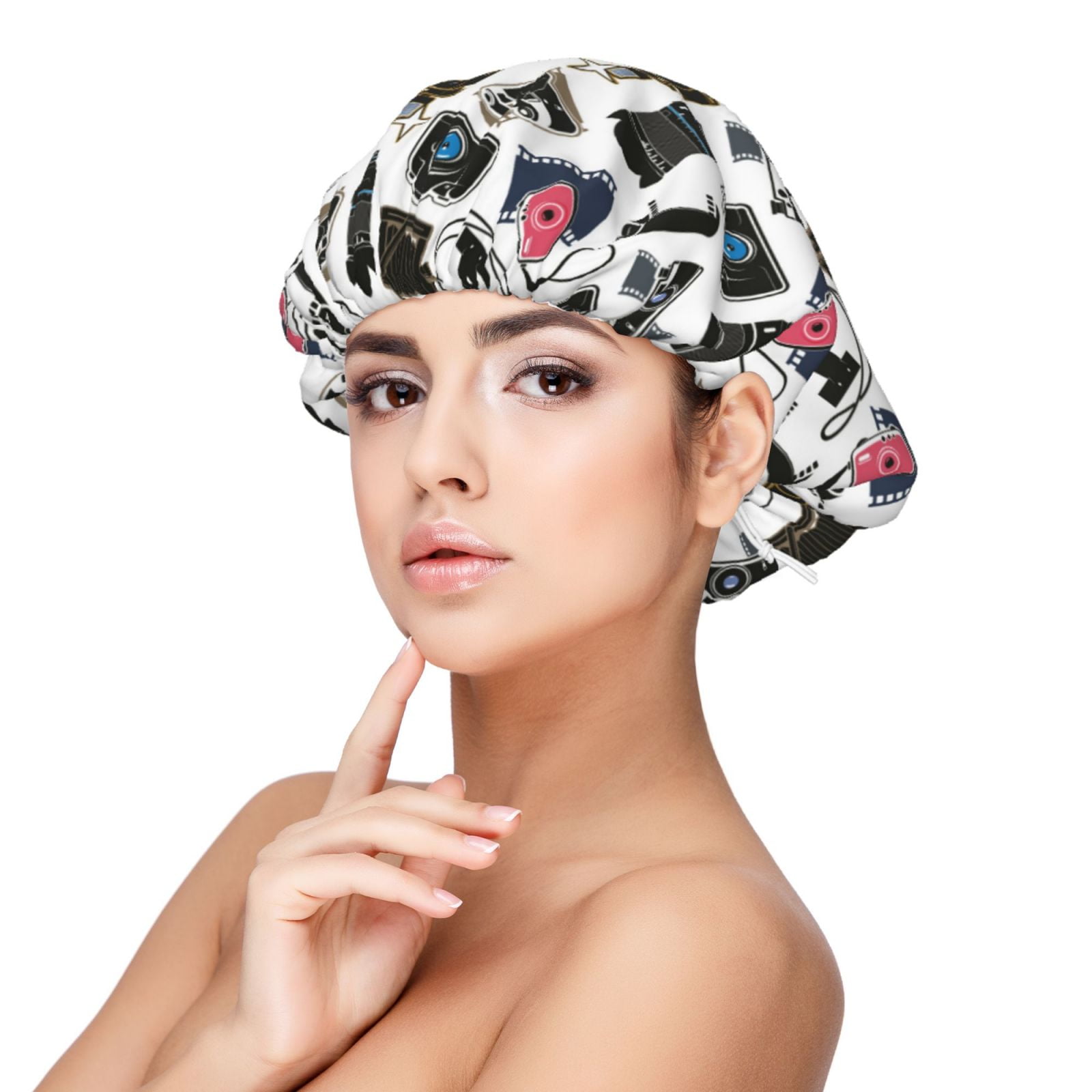 cool camera Silk Bonnet for Sleeping Women Men, Adjustable Elastic ...