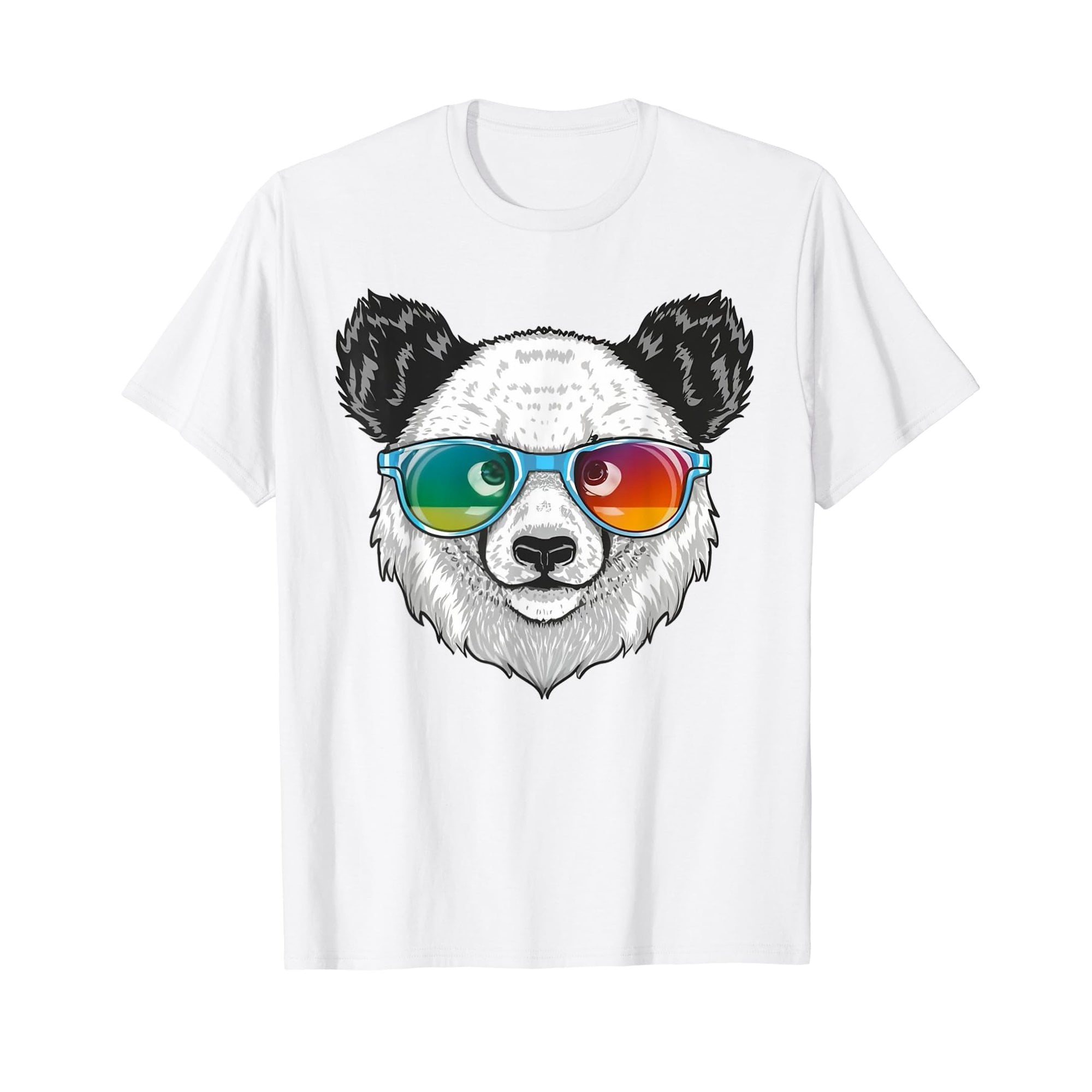 cool panda bear head with colorful sunglasses, black, white T-Shirt ...