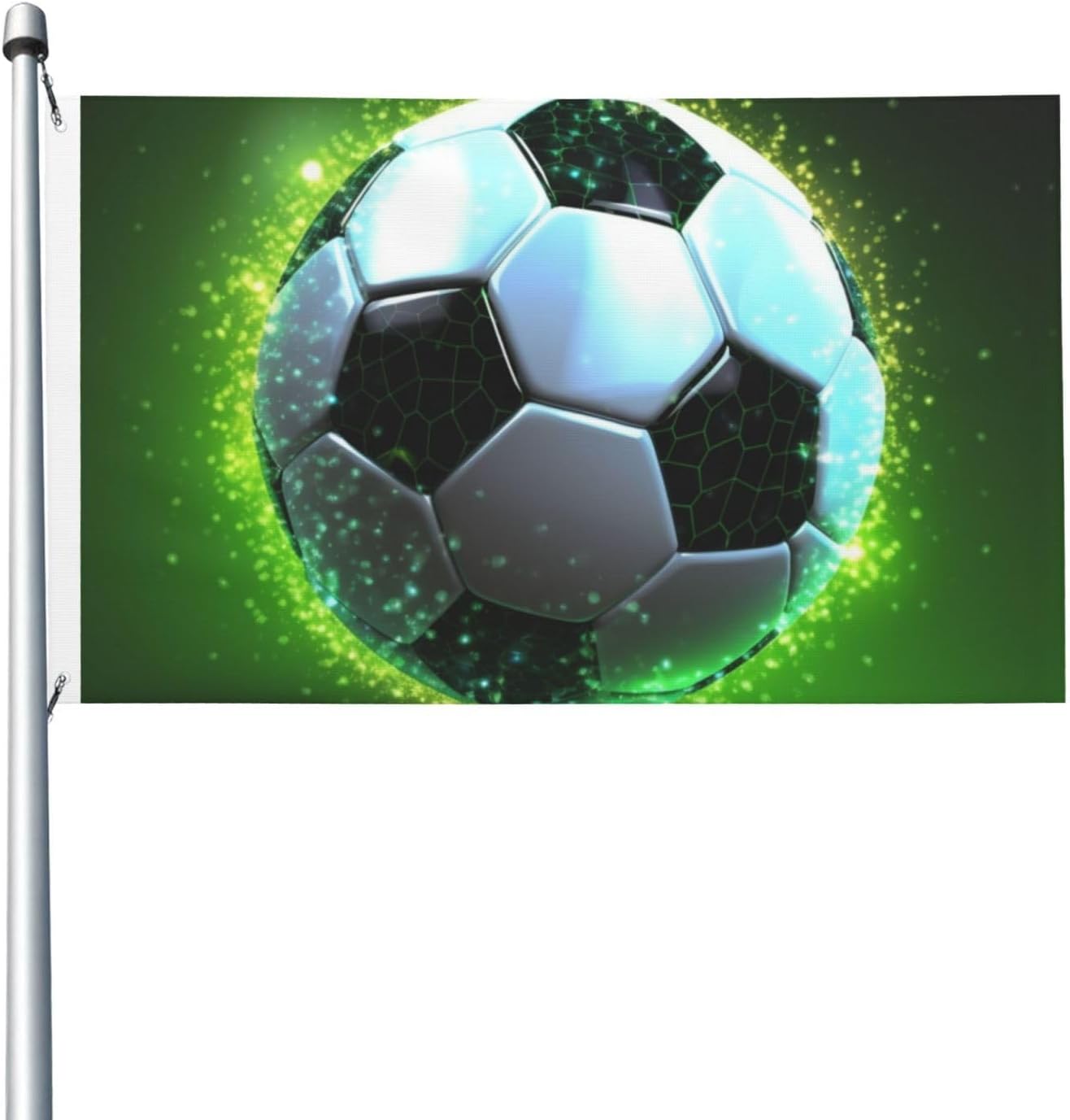 cool soccer ball Flag 4.85x8 ft Flags for Outside Funny Banner Garden ...