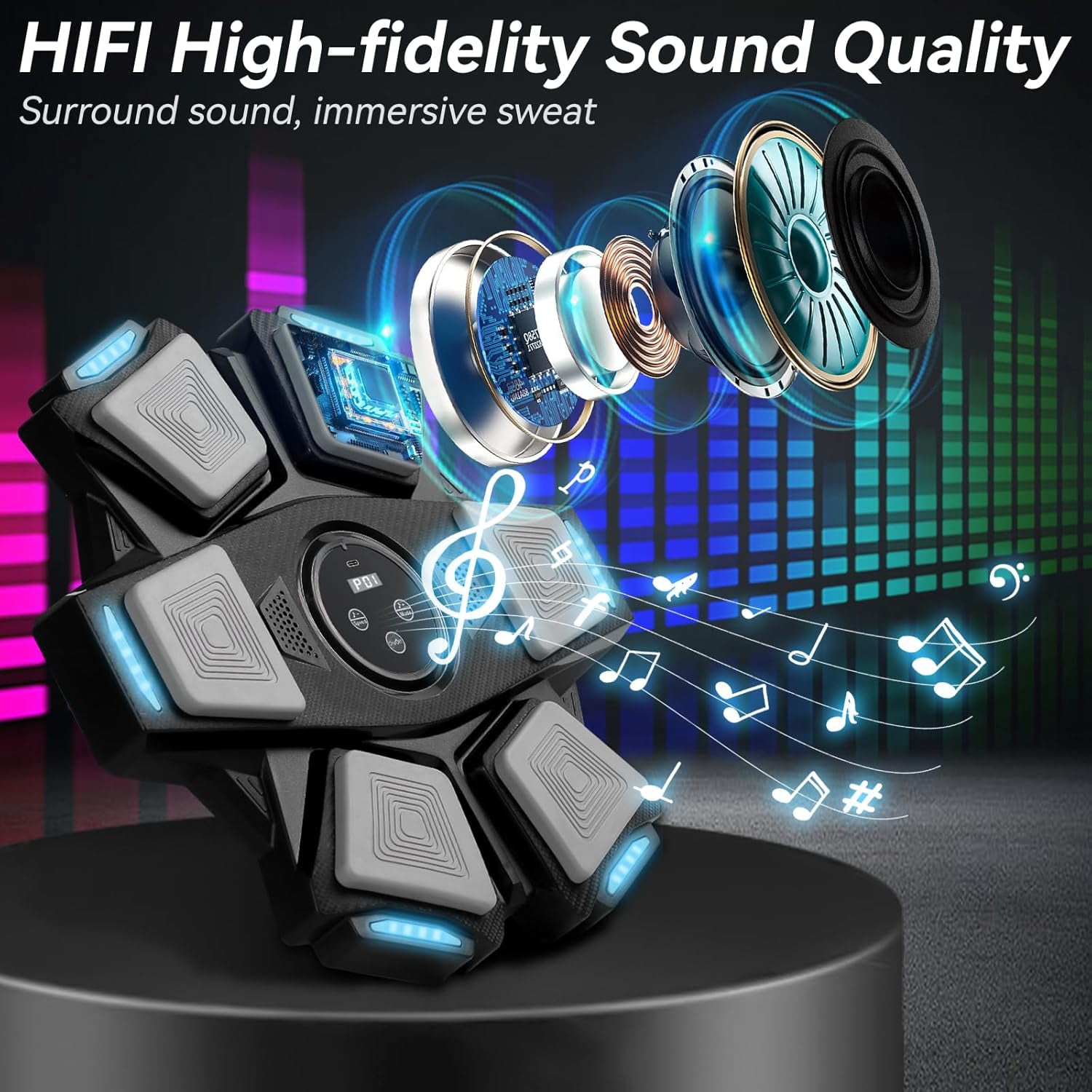 Very coolMusic Boxing MachineBluetooth Punching Machine with Gloves,9 ...