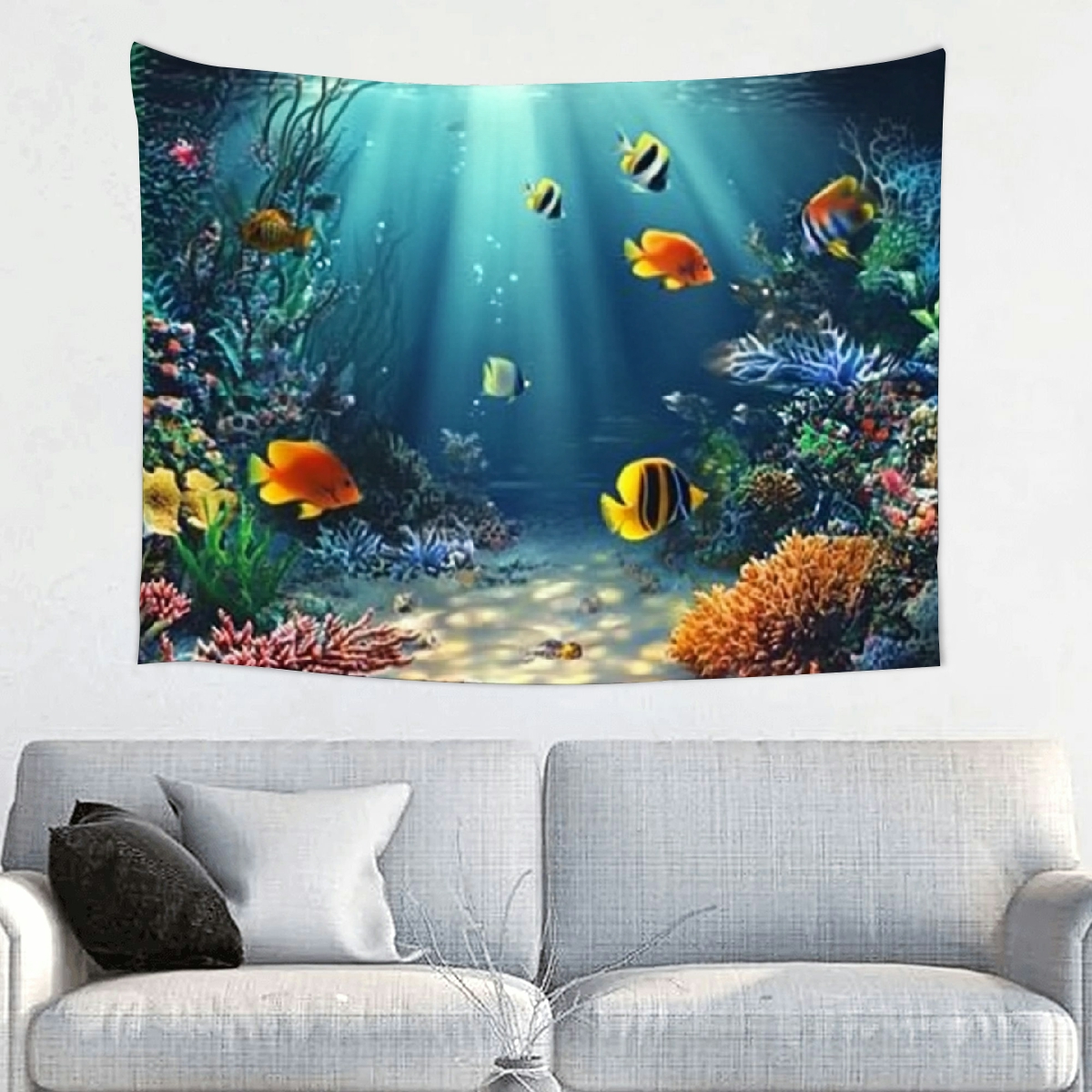 corals light wall art Tapestry, 100% Polyester Tapestry Suitable for ...