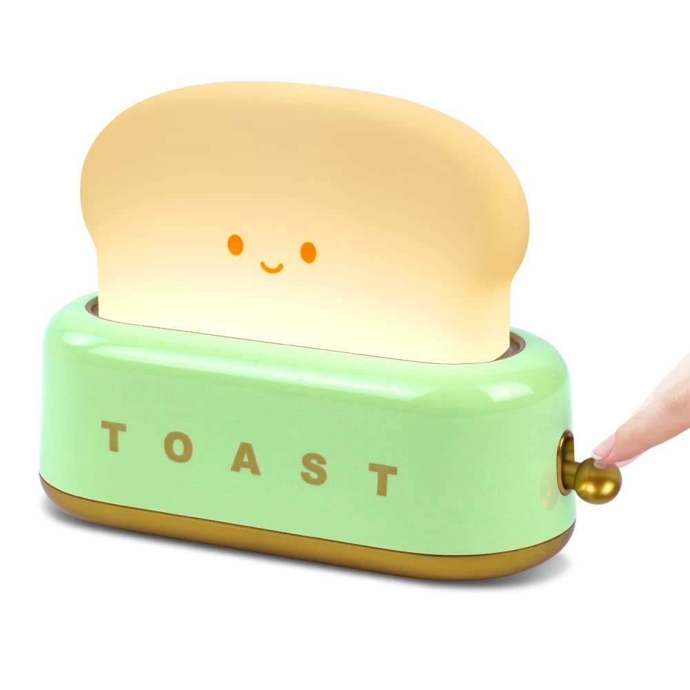 corative Table Lamp, Cute Night Light Green Toast Lamp, Dimmable Toast ...