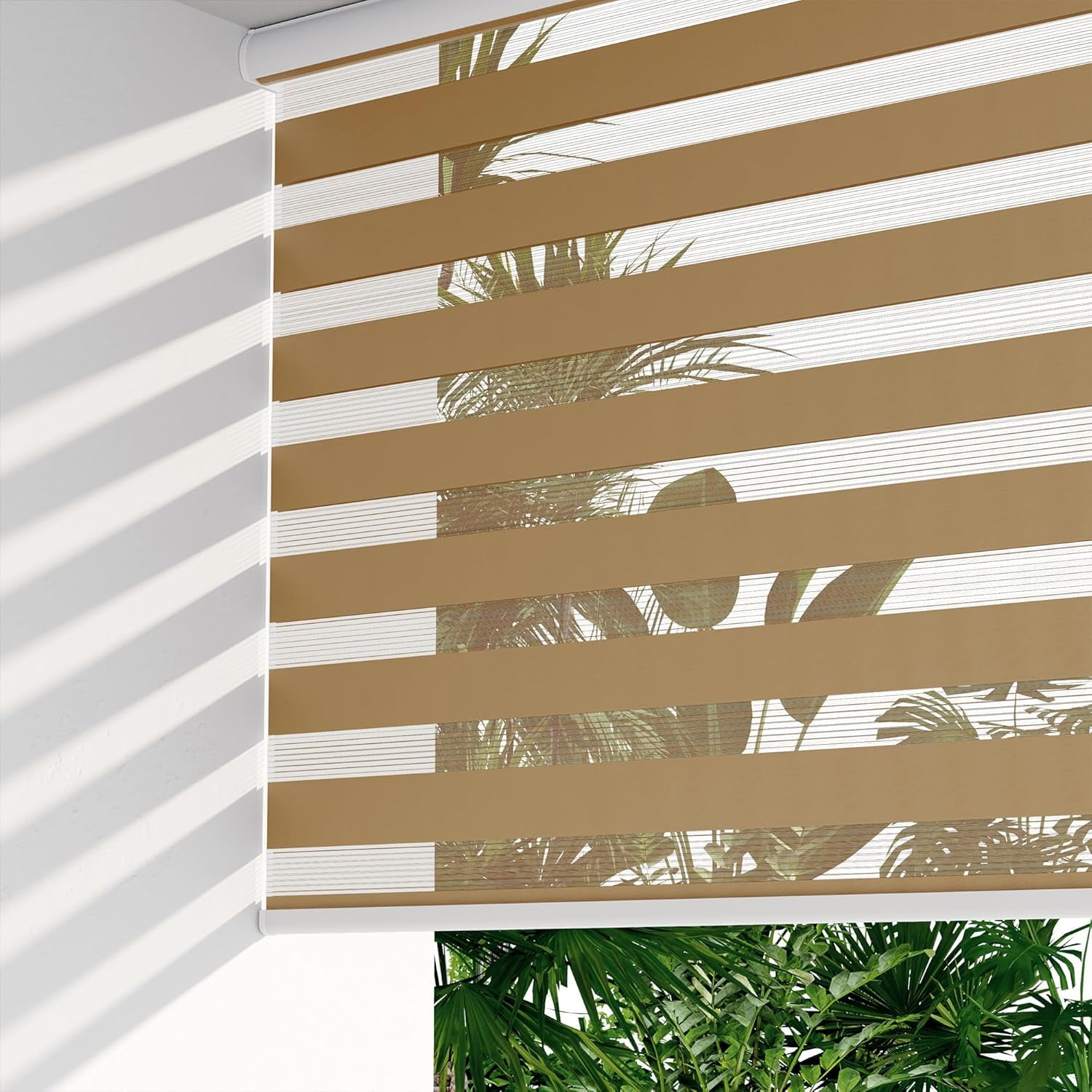 **cordless dual layer zebra blinds for windows, light filtering privacy ...