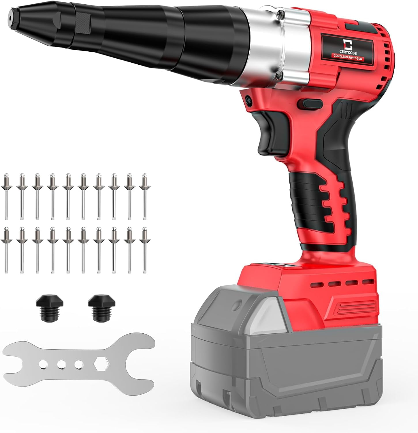 cordless pop rivet gun kit for milwaukee 18v: brushless electric ...