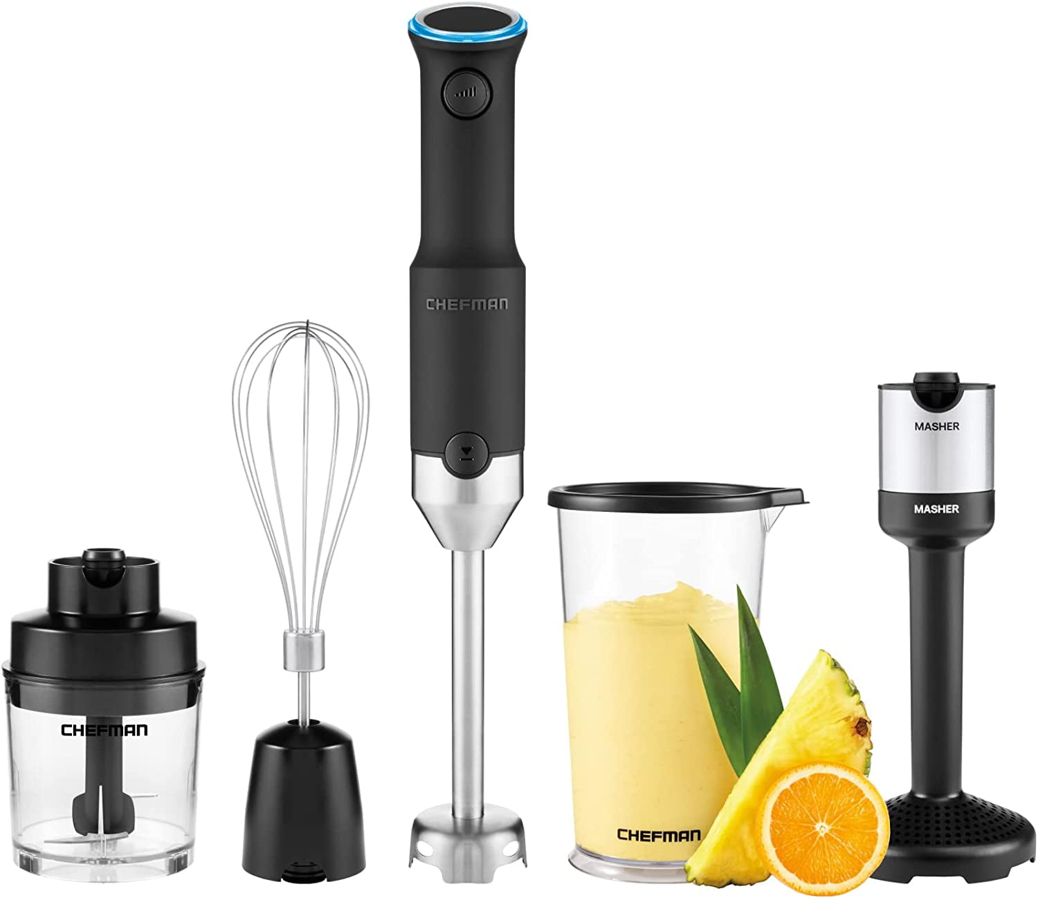 Cordless Portable Immersion Blender 5-in-1 Blender Set, Ice Crushing ...