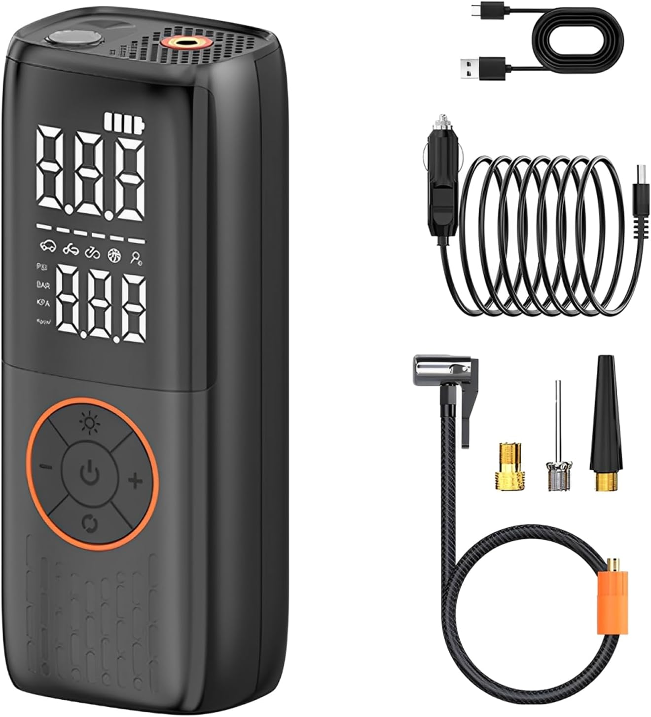 cordless tire inflator portable air compressor - 150psi 2x faster ...