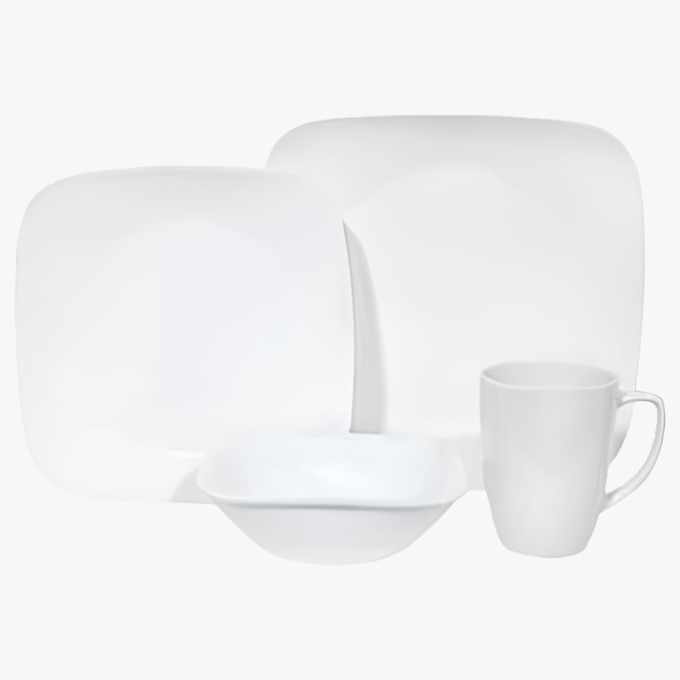 Corelle Square Pure White Dinner Dishes Ware Set, 32-Piece, Service for ...
