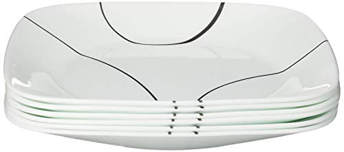 Corelle Square Simple Lines 9-Inch Plate Set (6-Piece) for Dinner ...