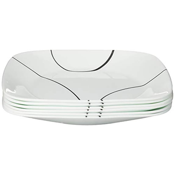 Corelle Square Simple Lines 9-Inch Plate Set (6-Piece) for Dinner ...