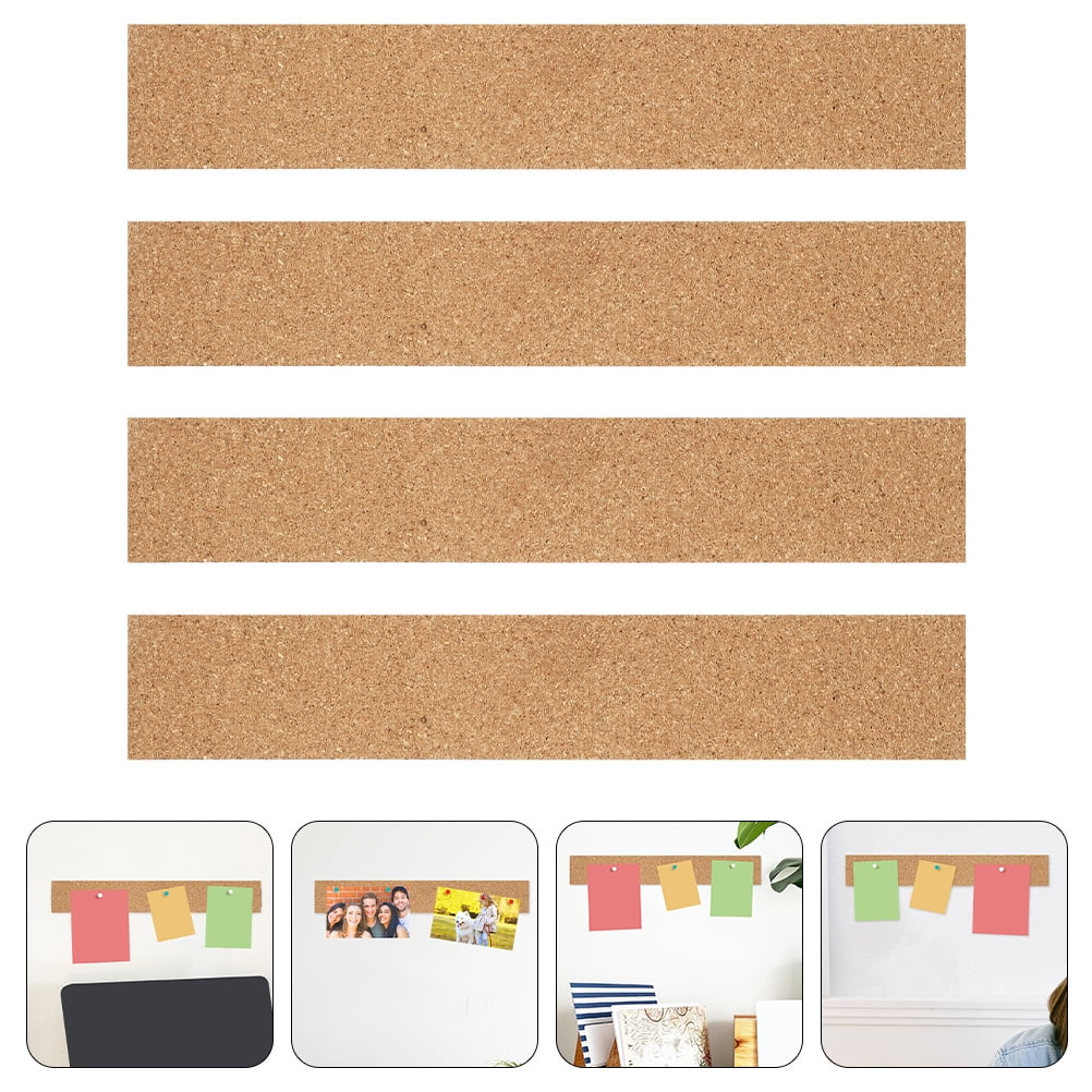 4Pcs Self adhesive Cork Strips for Office Use Light Brown Bulletin ...
