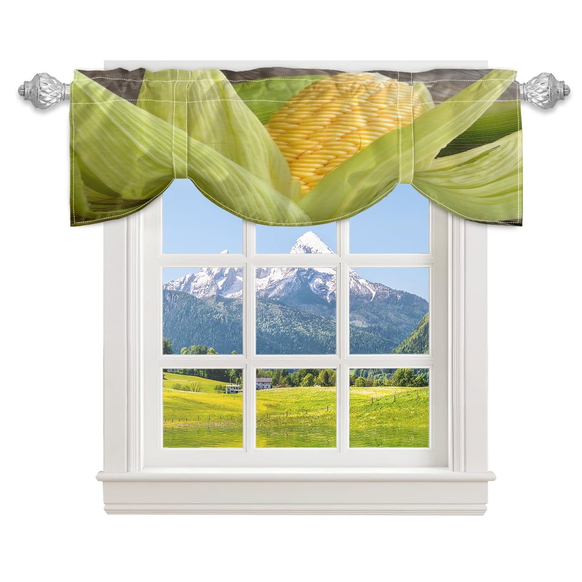 corn cob Short Window Curtain Adjustable Tie Up Valance for Living Room ...
