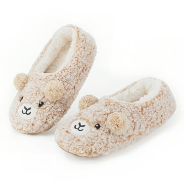 Cozylook Cute Animal Slipper Socks for Toddler Kids Girls Women – Fuzzy Fluffy Sherpa Lined, Non ...