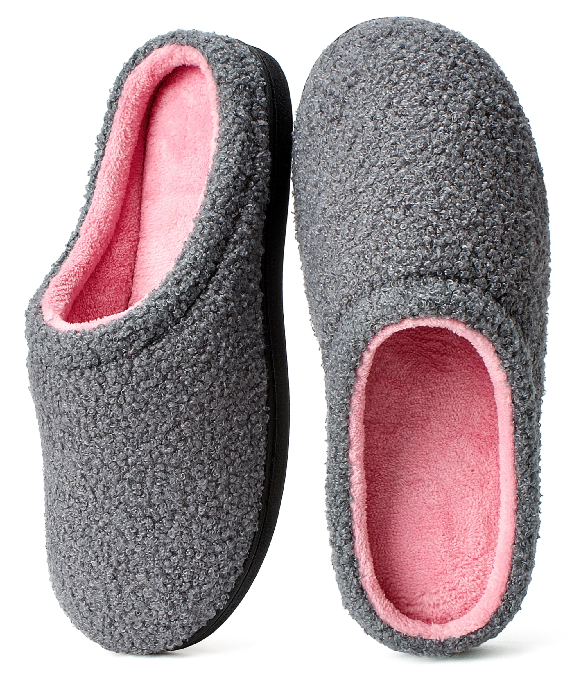 cosyone1997 Fuzzy Two-Tone Slippers for Women Memory Foam House Shoes ...