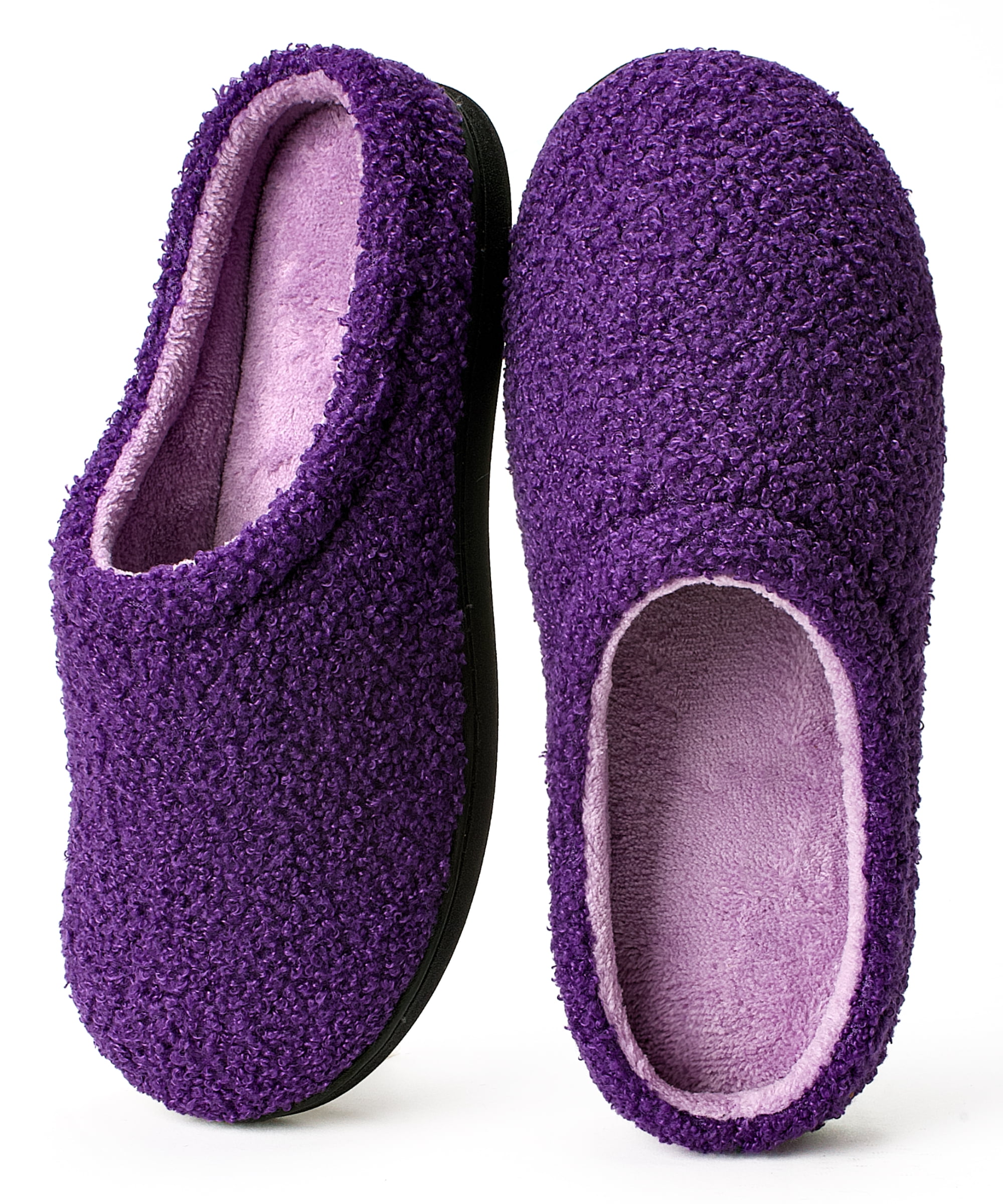 cosyone1997 Fuzzy Two-Tone Slippers for Women Memory Foam House Shoes ...