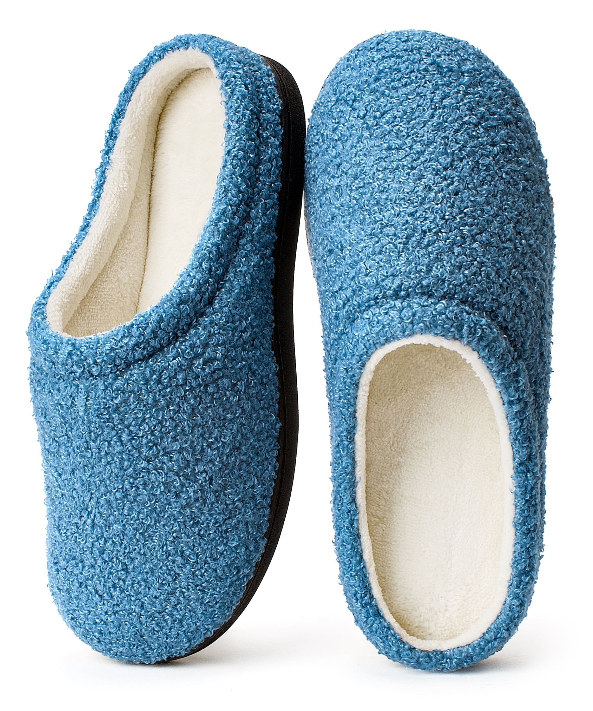 cosyone1997 Fuzzy Two-Tone Slippers for Women Memory Foam House Shoes ...