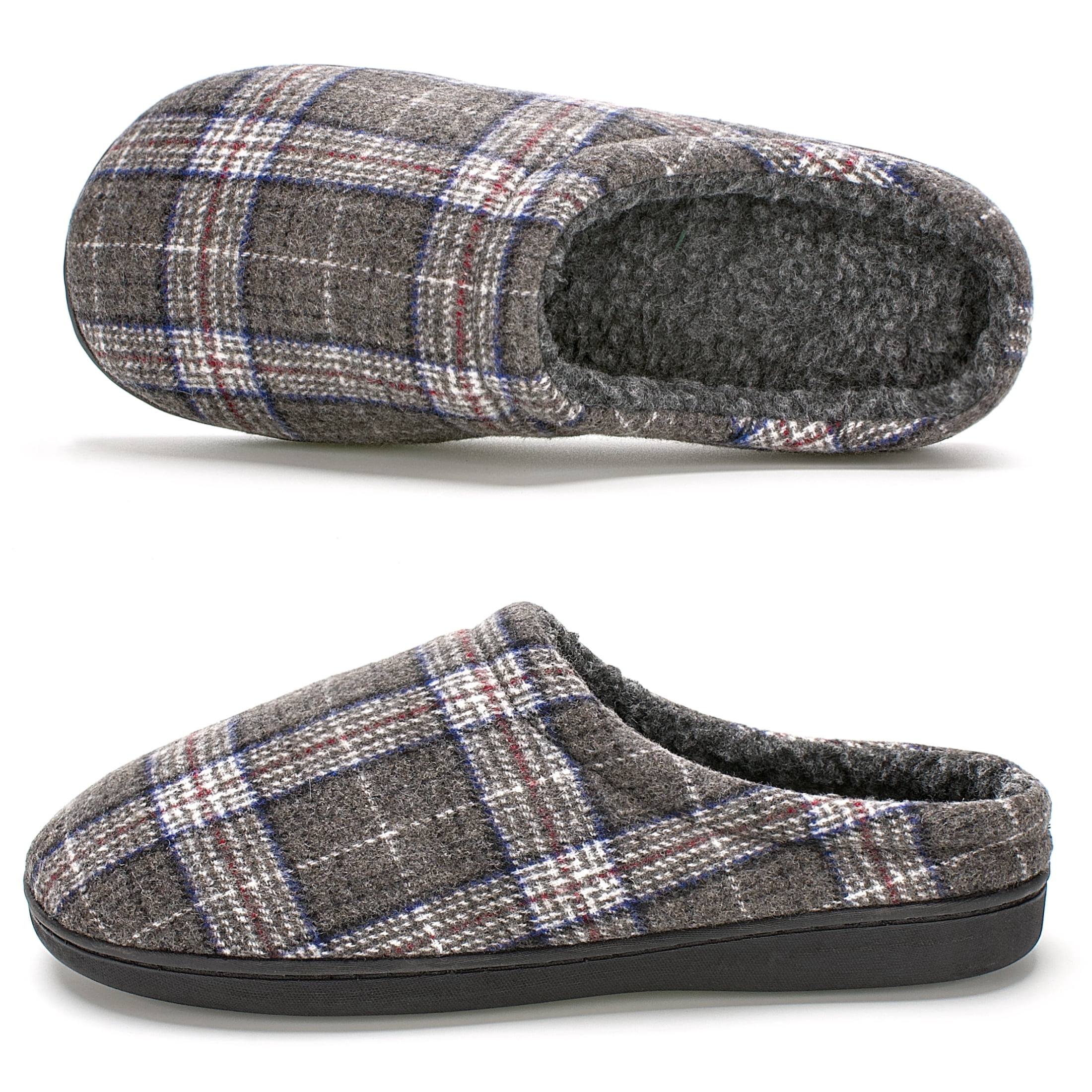 cosyone1997 Men's Memory Foam Slippers Indoor Outdoor Cozy Fleece Lined ...